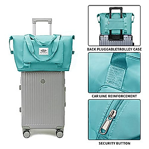 Large Capacity Travel Duffel Tote Bag with Dry Wet Separation Pocket, Waterproof Shoulder Weekender Bag for Women and Men，Foldable and Expandable Bag Lightweight and Easy Carry on