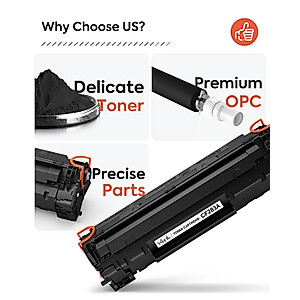 v4ink Compatible CF283A Toner Cartridge Replacement for HP 83A CF283A for use in MFP M127fw M127fn M125nw M201dw M201n M225dn M225dw M125a Series Printer (Black, 4 Pack)