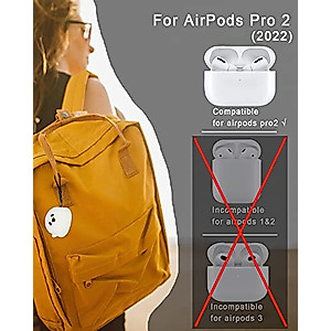2 Packs Cute Luminous Ghost Face for AirPods Pro 2nd Generation Case Cover 2022 Released Silicone Accessories Set Kit for AirPods Pro 2 Gen Charging Case, Cartoon 3D Funny for AirPods Pro 2 Case