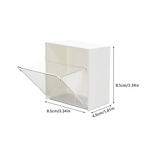 UtySty 3 Pack Cotton Swab Container Sticky Punch-Free Wall Mounted Transparent Storage Case Qtip Box Organizer Canister Dispenser for Cotton Ball Q-Tips Hair Band Clips Floss Hairpin Bathroom