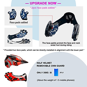 Natuway Toddler and Kids Full Face Helmet, Girl and Boy Full Face Helmet BMX Multi-Sport Detachable Downhill Mountain Helmet