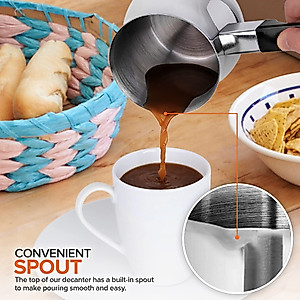 Stock Your Home 24oz Turkish Coffee Pot, Small Saucepan Coffee Maker, Mini Sauce Pan Butter Melter, Stainless Steel Milk Warmer Pots for Stove Top