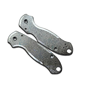 Alien Oil Slick Engraved Black Zirconium Scales for Spyderco para 3