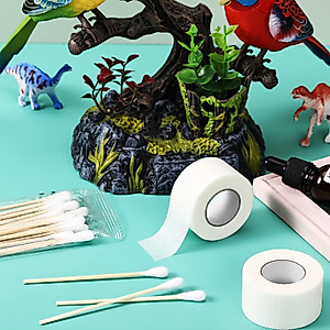 1 Inch x 30 Feet Ear Tape for Dogs and 4 Inch Bamboo Buds Non Woven Dog Ear Forms Cotton Dog Ear Swabs Self Adhesive Doberman Ear Support Bamboo Handle Ear Buds for Dogs Dog Ear Care Kit for Cat Dog