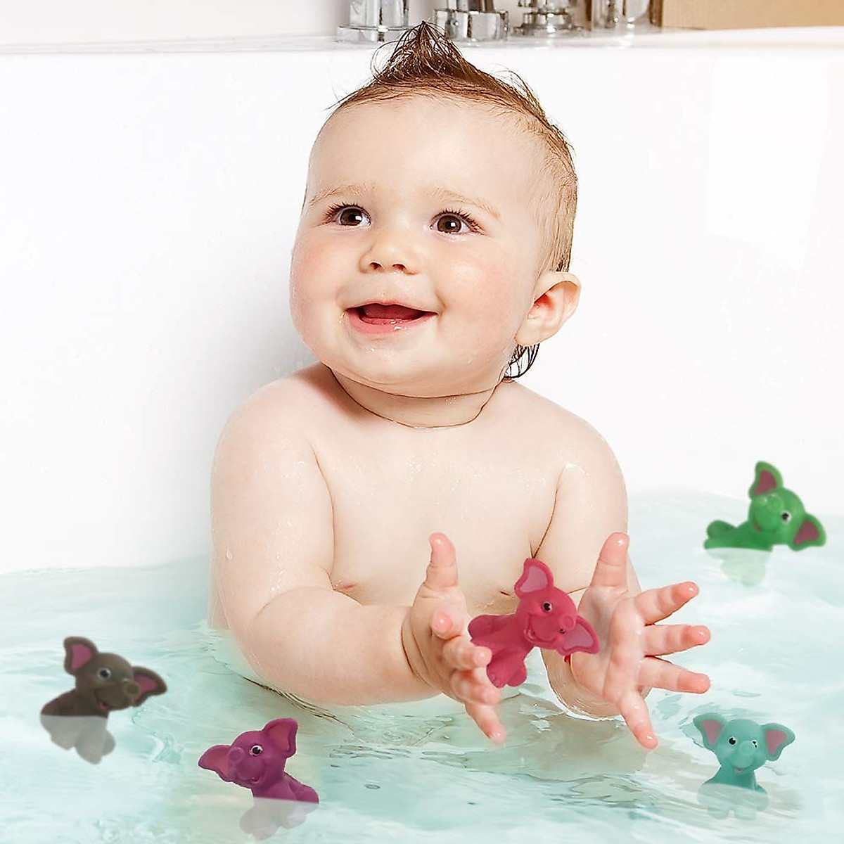 ArtCreativity Rubber Water Squirting Narwhals, Pack of 12, Bathtub and Pool Toys for Kids, Safe and Durable Water Squirters, Birthday Party Favors, Goodie Bag Fillers