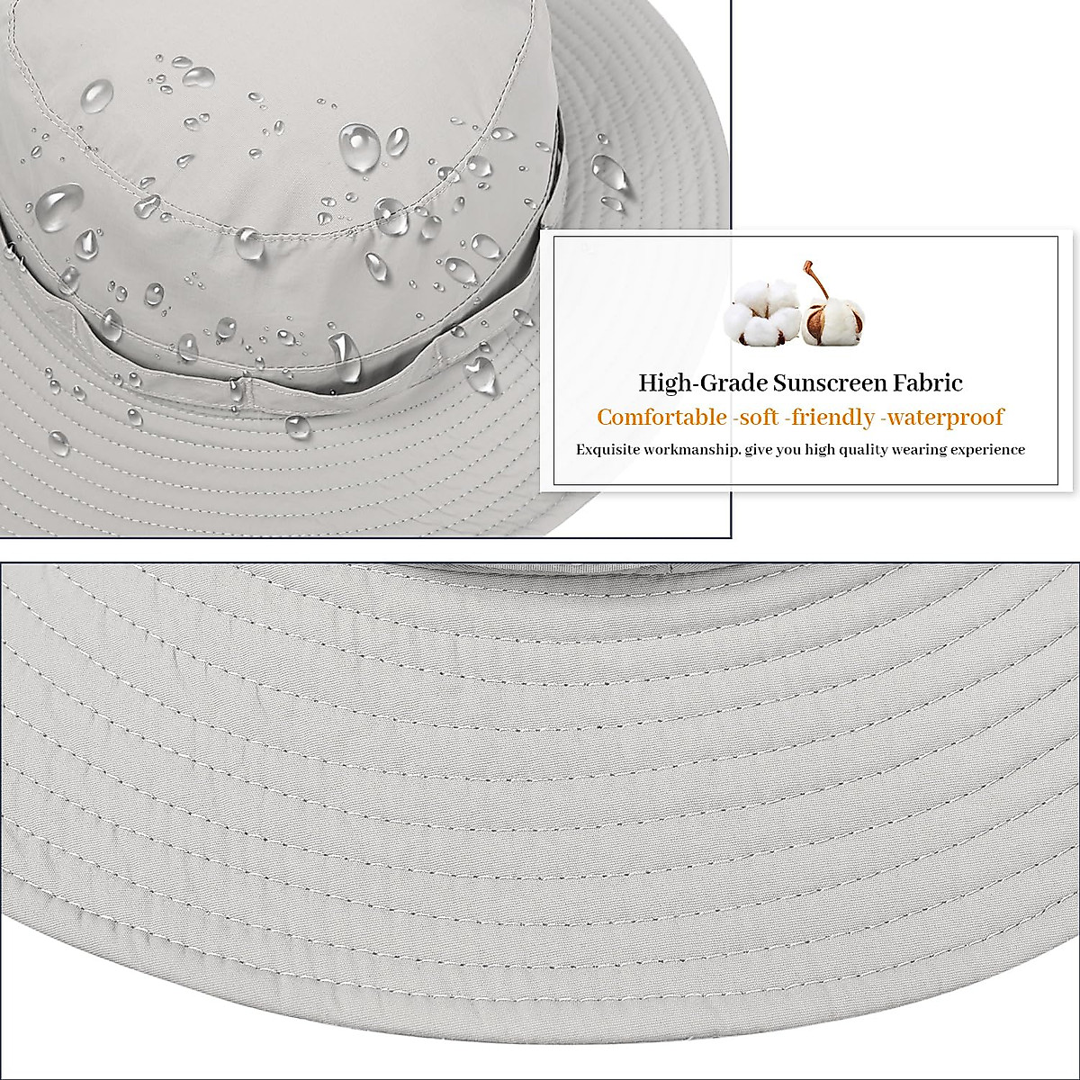 Outdoor Quick-Drying Sun Hat for Men, Summer Man Foldable Sun Protection Wide Brim Sun Hats Bucket Hats Beach Hat UPF 50+ Navy