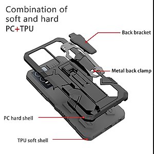 Compatible with Oppo Reno2 F Case,Built-in Kickstand Shockproof Protective Cover,Compatible with Oppo Reno2 F Case 2 in 1 Phone Case Cover Gray