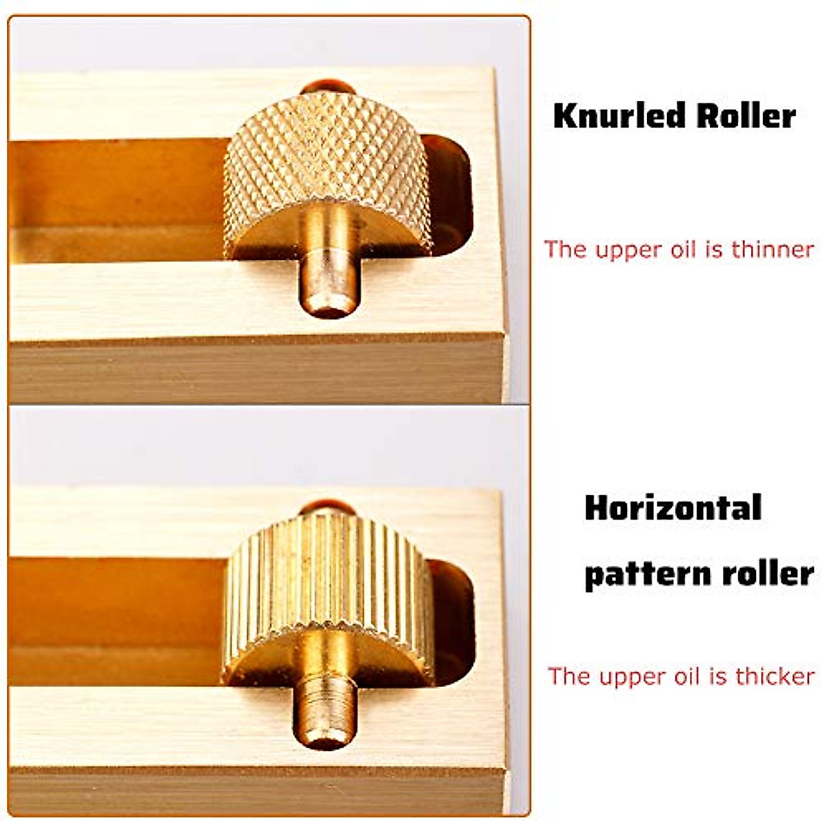 BUTUZE Leather Edge Paint, Leather Edge Coat Tool with 2 Brass Rollers, Leather Edge Paint Roller, Leather Dye Applicator, Essential Leather Edge Printing Tool for Leather Craft DIY