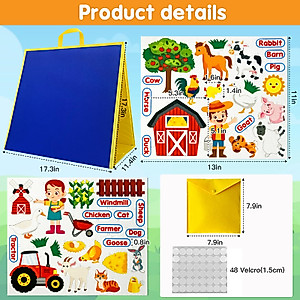 Felt Board&Story Sets and Pieces for Toddlers ,Flannel Board Quiet Time Books for Children,Foldable,Double Sided, Felt Learning Board for The Classroom,Felt Toys Activities for Kids (Zoo Animals)