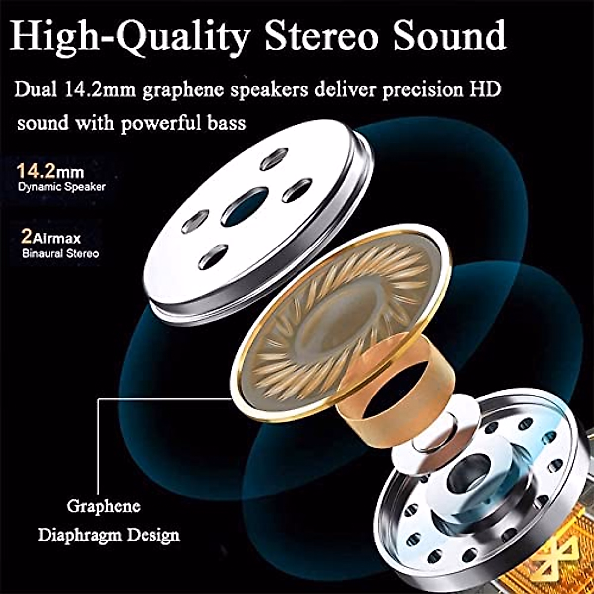 Wireless Earbuds,IPX5 Waterproof Bluetooth Earbuds Stereo Earphone, Bluetooth 5.0 in-Ear Earbuds with Wireless Bluetooth Headphone 30H Playtime, for iPhone/Android (Pink)