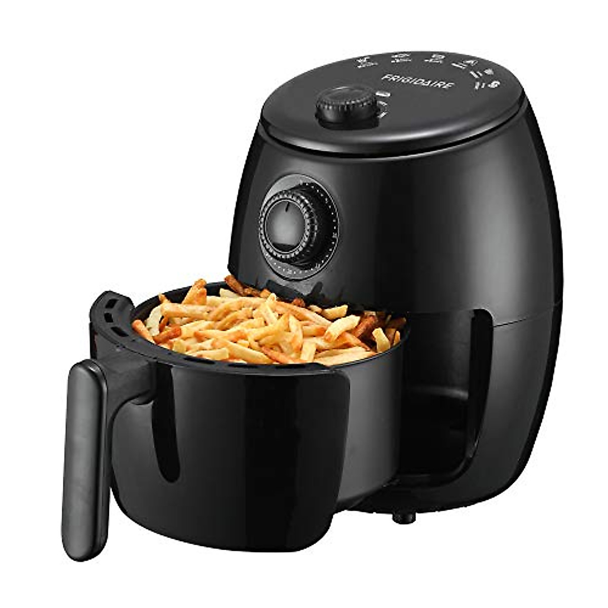 FRIGIDAIRE EAF180-BLACK, 1.8 Qt Air Fryer-Oil-Free Healthy Cooking-Digital Controls-Removable, Dishwasher-Safe Pan and Tray, 1.8qt, Black