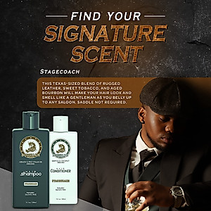 Bossman Hair Shampoo and Conditioner Combo - Hydrating, Strengthening, and Soothing Formula for Men's Hair - Paraben Free & Sulfate Free (Stagecoach)