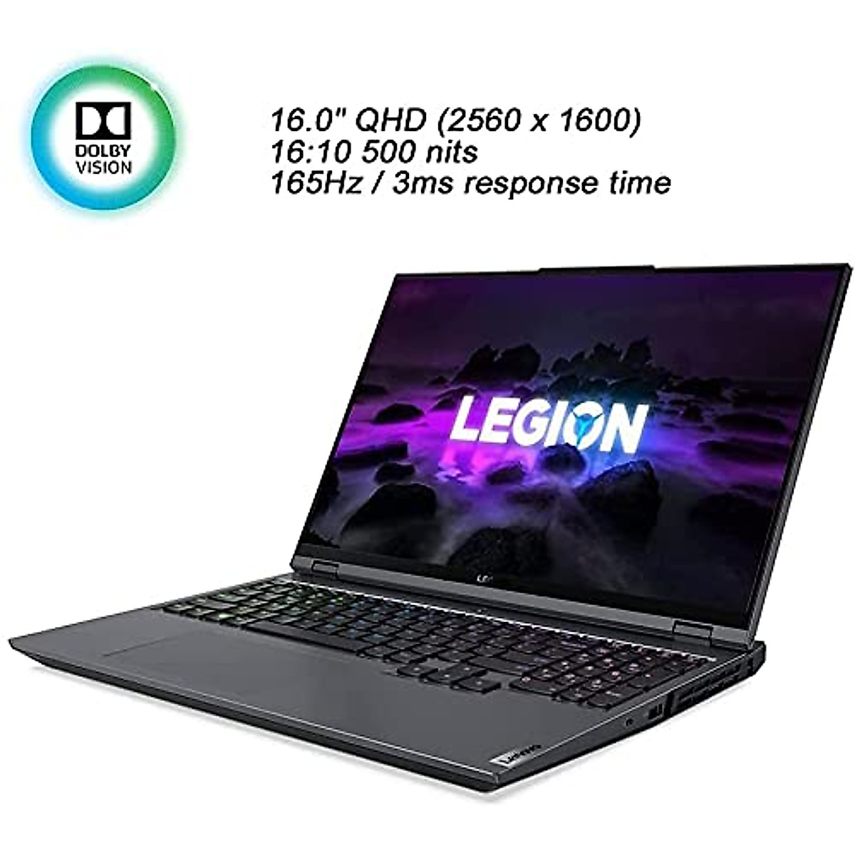 Lenovo Legion 5 Pro Gen 6 AMD Gaming Laptop, 16.0" QHD IPS 165Hz, Ryzen 7 5800H, GeForce RTX 3070 8GB, TGP 140W, Win 10 Home (32GB RAM | 2TB PCIE SSD)
