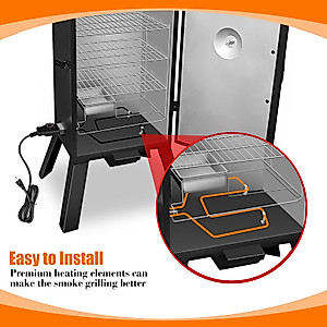 Hisencn Universal Electric Smoker Heating Element for Masterbuilt Smoker with Adjustable Thermostat Cord Controller 1500W, Grill Element Replacement for Turkey Fryers & Most Electric Smokers, 110 Volt