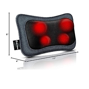 Mo Cuishle Electric Shiatsu Back Massager with Heat - Powerful 3D Kneading for Neck, Shoulder, Lower Back Pain Relief - Ergonomic Design for Home, Office, & Car - Gifts for Women, Men, Mom & Dad