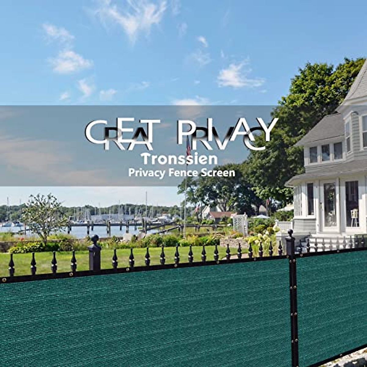 Tronssien Privacy Screen Fence 4 Ft x 50 Ft with Brass Buckle Heavy Duty Fencing Mesh Shade Net Cover for Wall Garden Yard Backyard (4 Ft X 50 Ft, Dark Green)