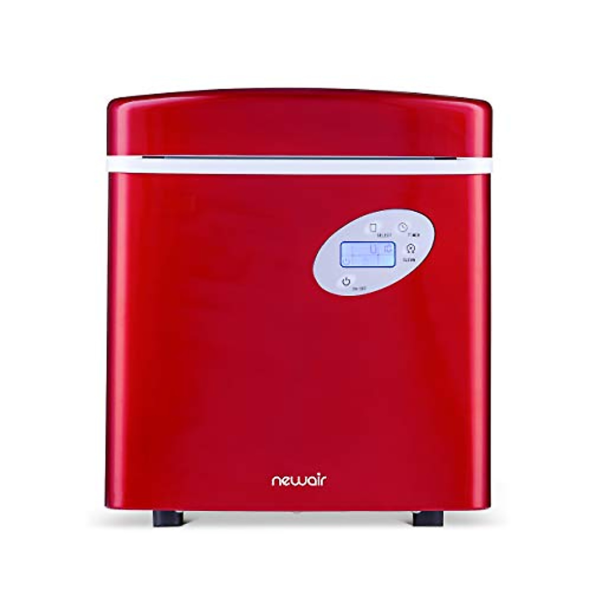 NewAir Portable Ice Maker 50 lb. Daily | Red | 3 Size Bullet Shaped Ice | First Batch Under 10 Minutes | Self Cleaning Quiet Operation Countertop Ice Machine | AI-215R