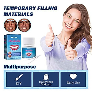 Racsoh Moldable False Teeth Repair Kit - Easy to Use Denture Adhesive with Calcium Carbonate for Cleaner, Whiter Teeth - Includes Tweezers - Improve Your Oral Health Today!