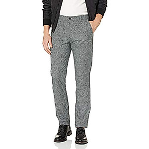 AG Adriano Goldschmied Men's The Marshall Slim Fit Stretch Moleskin Chino Pant, Civil Herringbone Pure Black, 33