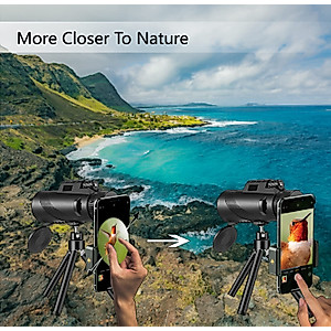 PhysioPhyx 80x100 Monocular-Telescope High Powered for Smartphone Monoculars for Adults High Definition Monocular Telescope for Stargazing Hunting Wildlife Bird Watching Travel Camping Hiking