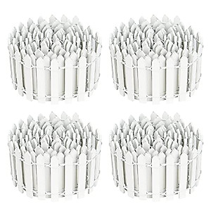 4PCS 47Inch Long Miniature Fairy Garden Fence Mini Wood Picket Ornament Fence for Dollhouse Home Garden Plant Pot Christmas Tree Decorations for Adult (White)