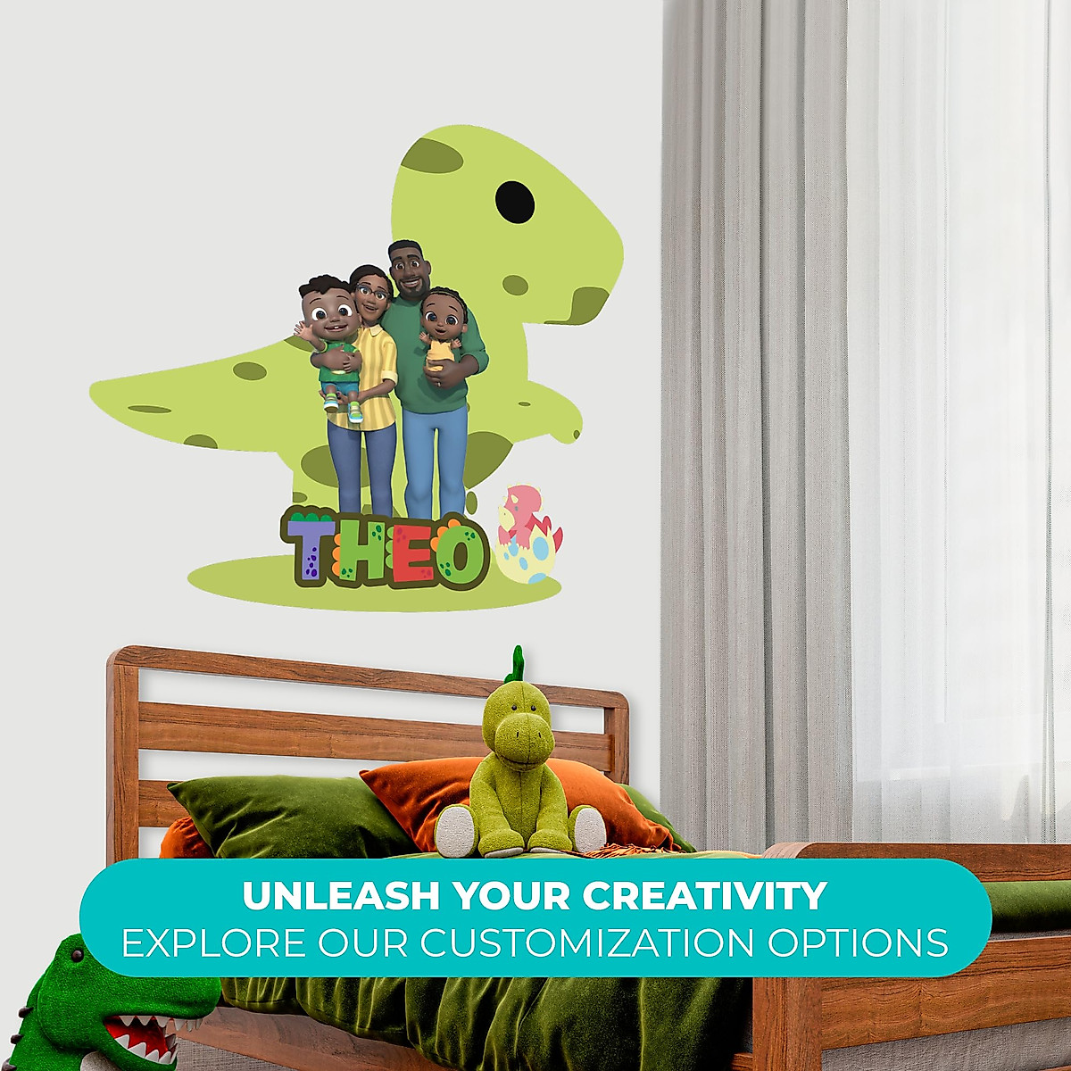 EGD Custom Name Cody and His Family CoComelon Kids Wall Decor | EGD X CoComelon Series | Personalized Wall Decal for Baby Girl or Boy | Multiple Sizes and Color Options