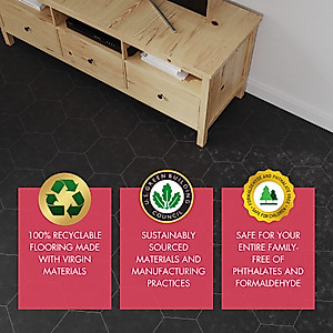 BaseCore HEX Hexagon Vinyl Flooring Dark Gray 5.75" DIY Self Adhesive Textured Modern Floor Tile Peel & Stick Tile | Sample Tile