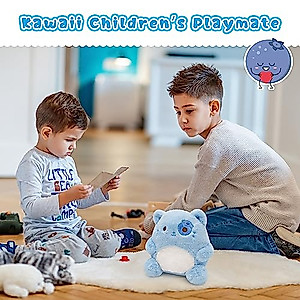 Leokawin Cat Stuffed Animal Blueberry Plush Pillow, Kawaii Blueberry Cat Plush Blueberry Stuffed Cat Plushies, Soft Cute Blueberry Plush Toy Gifts for Kids Boys Girls