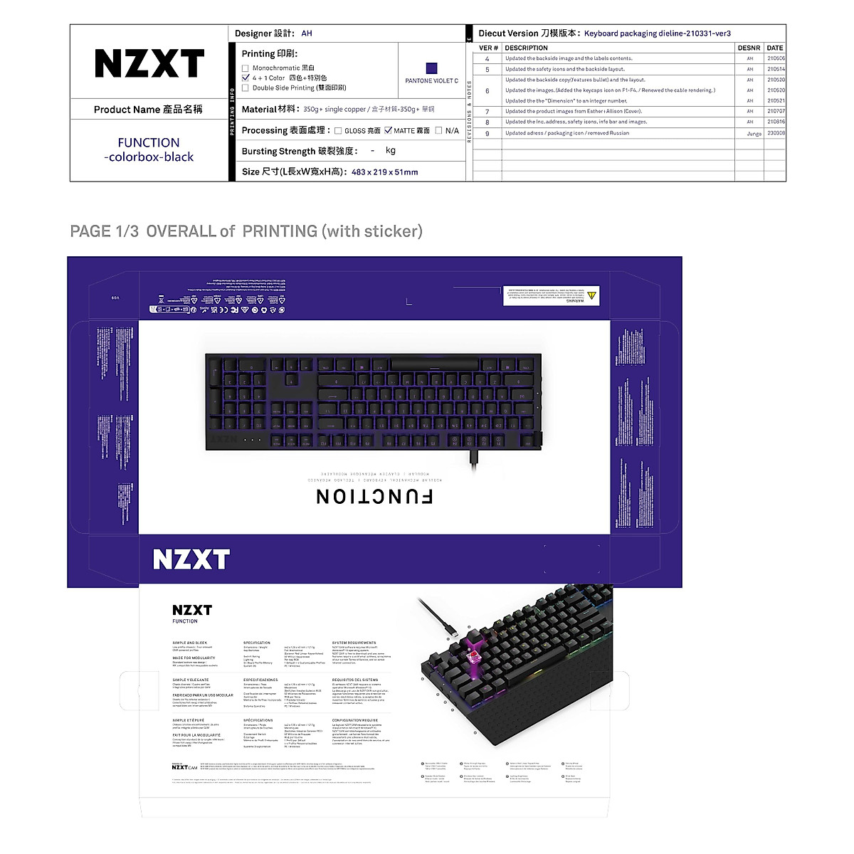 NZXT USB Function TKL – Tenkeyless Gaming Keyboard – Gateron Red Mechanical Switches: Linear, Fast, and Quiet – Hot-Swappable – RGB Backlit – Aluminum Top Plate – Wrist Rest – Black