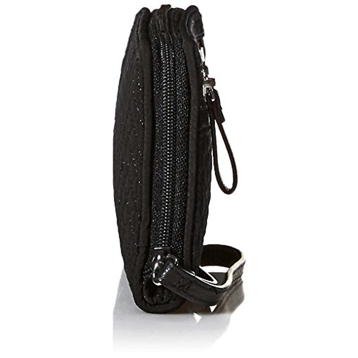 Vera Bradley Women's Microfiber Front Zip Wristlet With RFID Protection, Classic Black, One Size