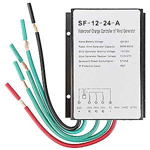Fafeicy Wind Turbine Controller, SF-12-24-A 12V/24V Waterproof Wind Turbine Generator Charge Controller Regulator, Dynamo for Solar Street Lights, Courtyard Lights