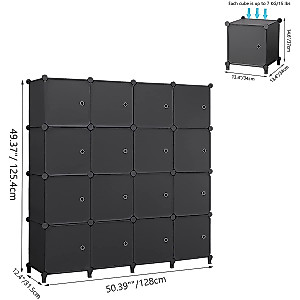 ANWBROAD Cube Storage Organizer, 9-Cube Modular DIY Book Shelf with Doors, Cube Storage Shelf, Plastic Storage Cubbies Cabinet for Living Room Bedroom Office White ULCS09TM