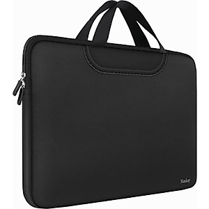 Laptop Sleeve Bag 15.6 Inch, Durable Slim Briefcase Handle Bag & with Two Extra Pockets,Notebook Computer Protective Case for 15 15.6 inch HP, Dell, Acer, Asus, Chromebook, Ultrabook, Black
