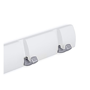 BIRDROCK HOME Wall Mounted Folding Hooks - 6 Folding Coat and Hat Rack Hooks - Satin Nickel Hooks - White Rail