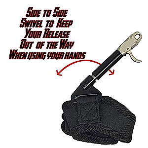 Sniper Adjustable Archery Buckle Release; for Compound Bows, Ambidextrous Adult & Youth Sizes, 360 Swivel with Dual Caliper Head, Adjustable Trigger Tension, Tools Included: Adult Black