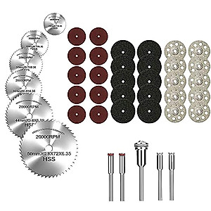 YEEZUGO 10 pcs Diamond Cutting Wheel Cut Off Discs Coated Rotary Tools W/Mandrel 22mm for Dremel (Cutting Wheel Set)