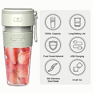 Portable Blender,Personal Blender for Shakes and Smoothies, Easy to clean,Travel Juicer Cup with Glass Cup and Straw, Crush Ice Mixer for Sports Travel and Outdoors,Contains a beautiful gift box