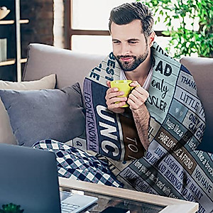 CUJUYO Best Uncle Gifts Blanket 60"x50", Gifts for Uncle Throw Blanket, Great Uncle Gifts from Niece Blankets Throws, Uncle Birthday Gifts from Nephew, Gift Ideas for Uncle on Christmas Father's Day