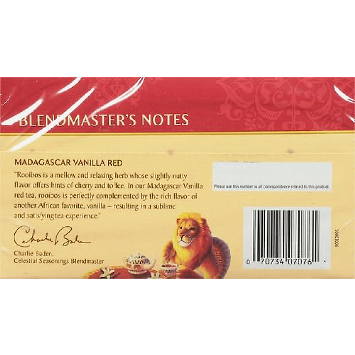 Celestial Seasonings Madagascar Vanilla Rooibos African Red Herbal Tea, 20 ct