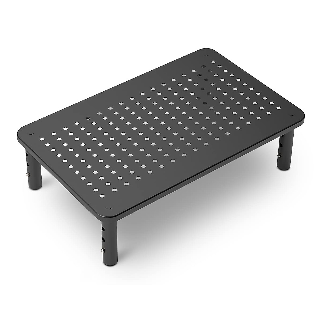 Premium PC Monitor & Laptop Stand with Sturdy, Stable Black Metal Construction. Fashionable Riser is Height Adjustable with Non-Skid Rubber. Perfect for Computer Monitor, iMac Stand, Computer Shelf