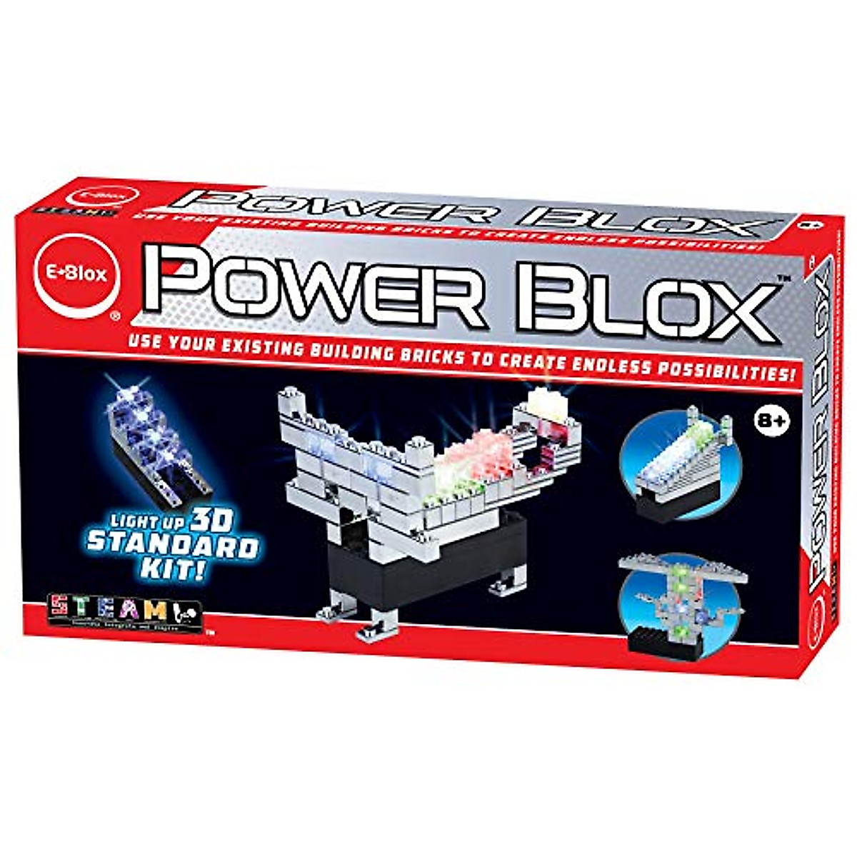 E-Blox Power Blox Builder - Standard Kit 3D LED Light-Up Building Blocks Toys Set for Kids Ages 8+