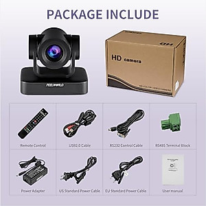 FEELWORLD USB10X Video Conference Webcam USB PTZ Camera 10X Optical Zoom Full HD 1080p for Live Streaming Church Business Education Medical Conference Room Camera System