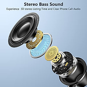 Bigtruely Wireless-Earbuds-Bluetooth-Headphones-Neckband in-Ear, Magnetic Earphones Built-in Microphone,12H Listening Time Bass Waterproof Neck Ear Buds for Running Cycling Gym Sport Workout, Silver