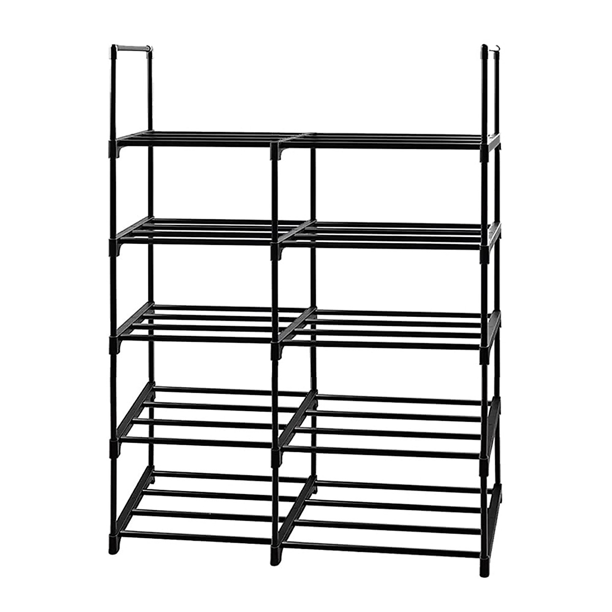 XIHAMA Shoe Rack 5 Tiers Tall Shoe Rack for Entryway 20-24 Pairs Shoe and Boots Sturdy Organizer Storage Shelf Space Saving Large Shoe Tower Durable Black Metal Stackable Shoe Cabinet
