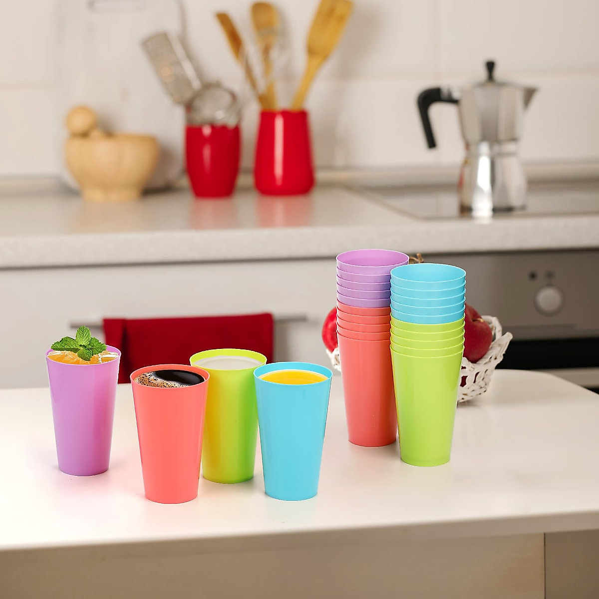 Pumtus 24 Pack Unbreakable Tumbler Cups - 13 OZ