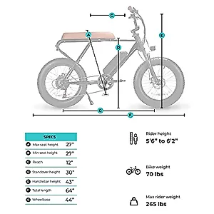 Fat Tire Electric Bike, 500W Brushless Motor, 48V/13Ah Removable Lithium-Ion Battery, Shimano 6-Speed E-Bike, 40 Miles Range, 4'' Wide Tires, Mini Swell Electric Bike for Adults