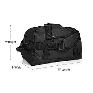Dalix 14" Small Duffle Bag Two Toned Gym Travel Bag in Black