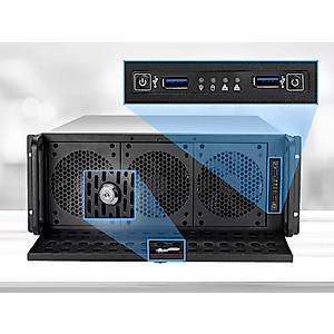 Rosewill 4U Server Chassis Rackmount Case | 15 3.5" HDD Bays | E-ATX Compatible | 6 Front 120mm Fans, 2 Rear 80mm Fans | 2X USB 3.0 | Front Panel Lock and Key | Silver/Black - RSV-L4500U