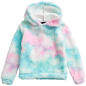 Instagirl Baby Girls’ Leggings Set – 3 Piece Sherpa Hoodie Sweatshirt, T-Shirt, and Leggings (Infant/Toddler), Size 12M, Blue Multi