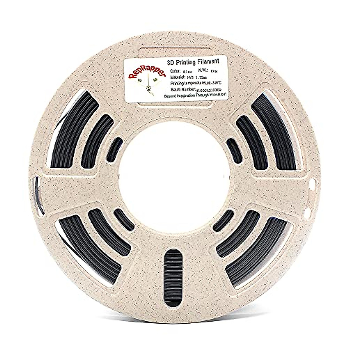 Reprapper Tangle Free Black PVB Filament for 3D Printer & 3D Pen - Print Like PLA Filament 1.75mm Easy Smoothable Post Polishing with IPA Alcohol Smooth Finish Work Black 1 kg (2.2 lbs).